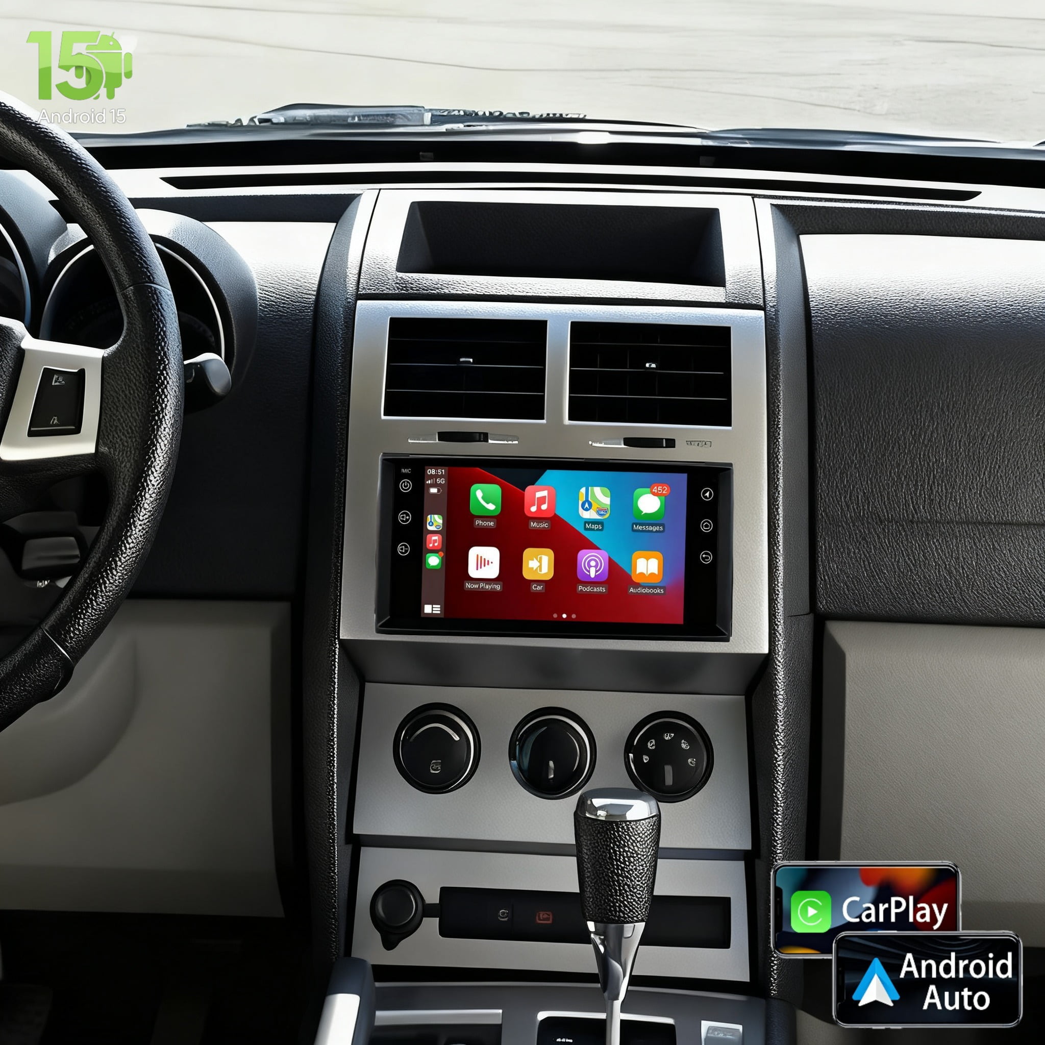 Corfhy 2+32G Car Radio for Dodge Nitro 2007-2012 Fit for Wireless ...