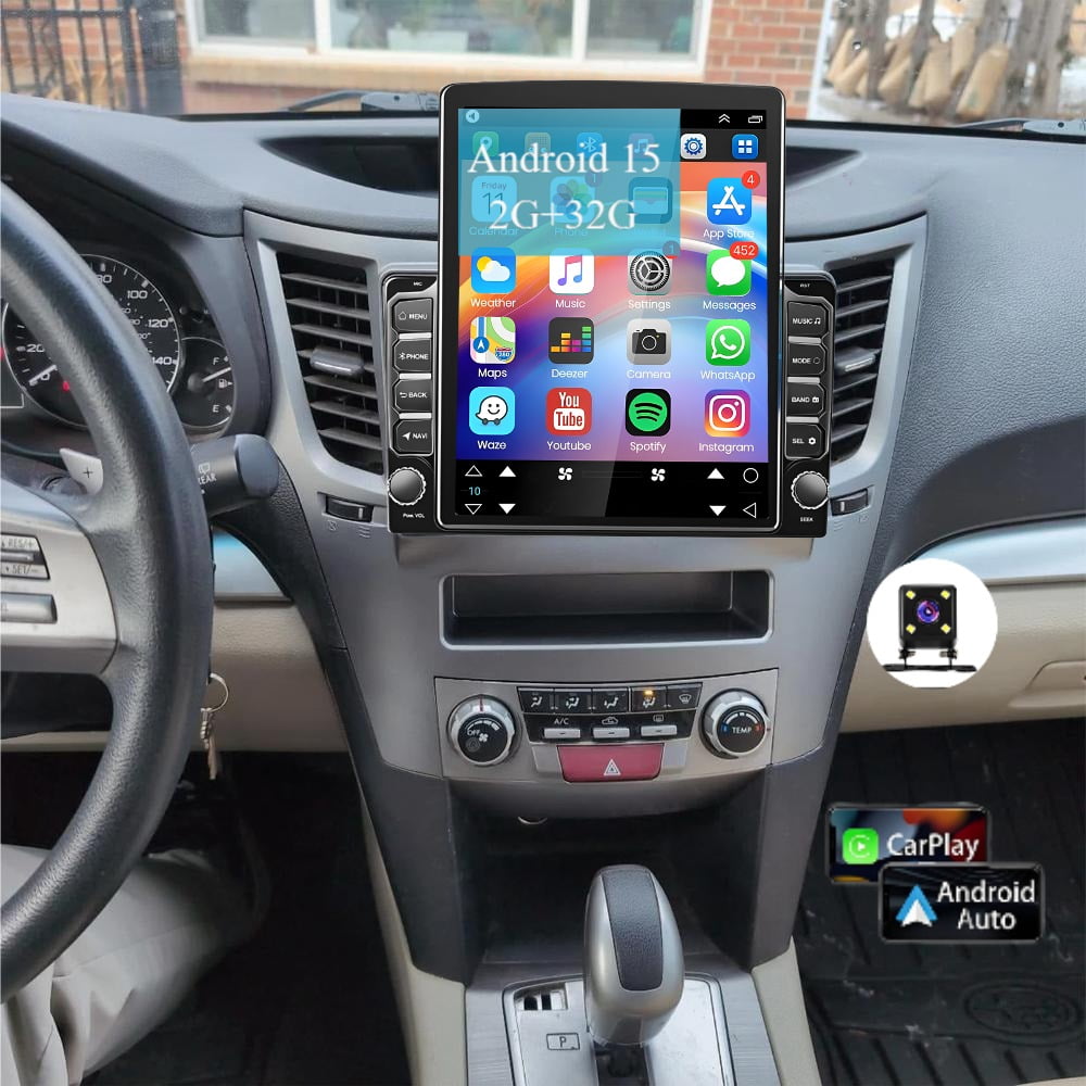 Molaner 9.7" Double Din Car Radio for Subaru Outback Legacy 2009-2014 Fit for Wireless Carplay ...