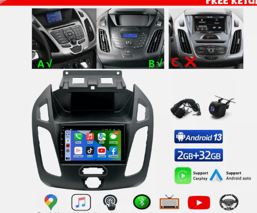 Molaner Car Stereo for Ford Transit 2014-2018, 9 inch IPS Android 14 Touch Screen Car Radio with ...