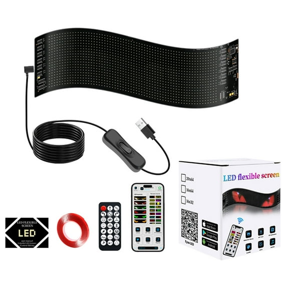 Molaner LED Car Sign, 16x32 Pixel Programmable LED Matrix Panel FPCB ...