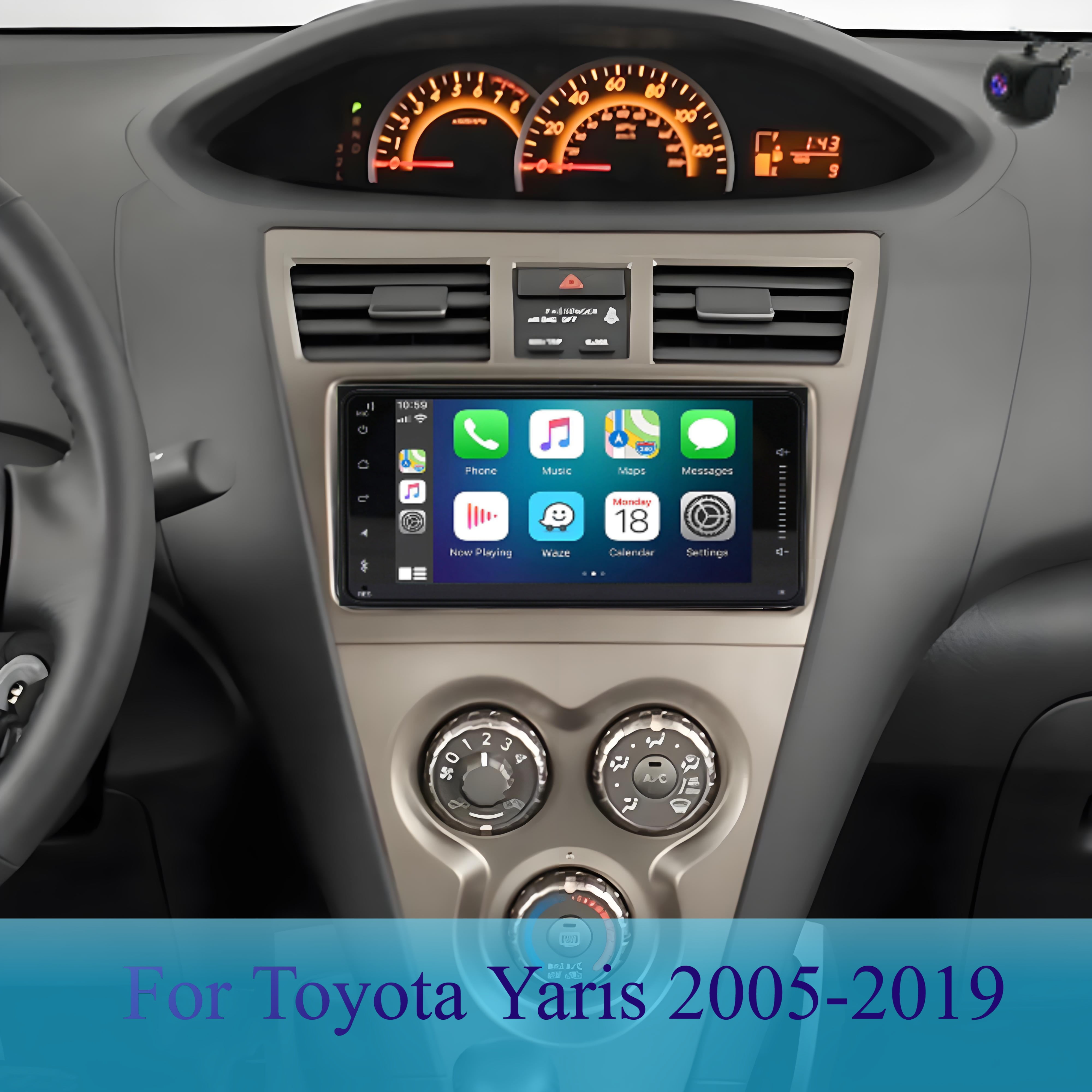 Molaner Wireless Double Din Car Stereo for Toyota Yaris 2005-2019 7 ...