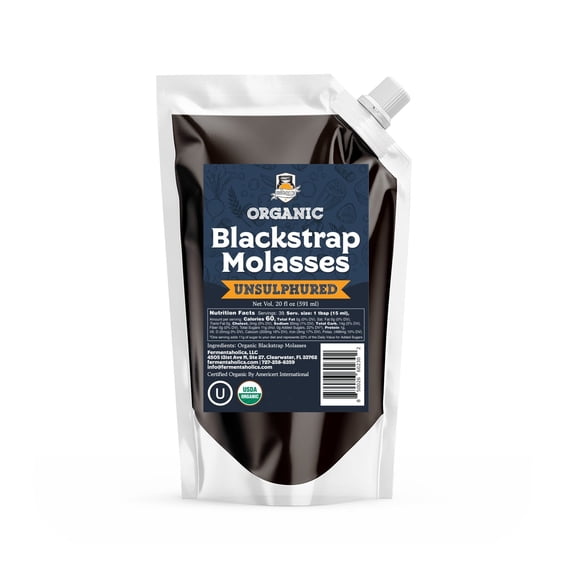 Fermentaholics, Organic Unsulphured Blackstrap Molasses, 20 oz Spouted ...