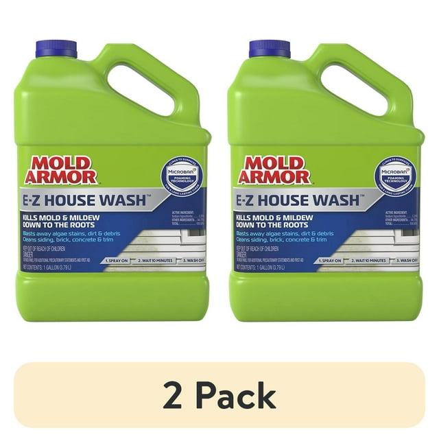 (2 pack) Mold Armor E-Z House Wash for Exterior Cleaning, 1 Gallon ...