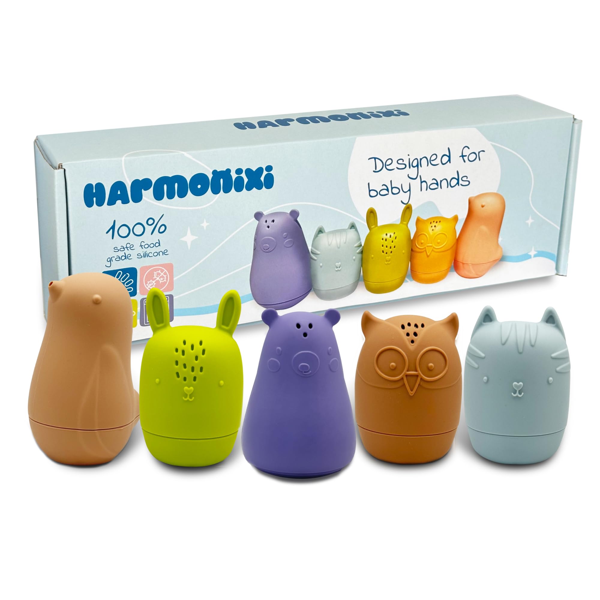 Mold Free Silicone Baby Bath Toys Set, Bathtub Toys for Toddlers, Water ...