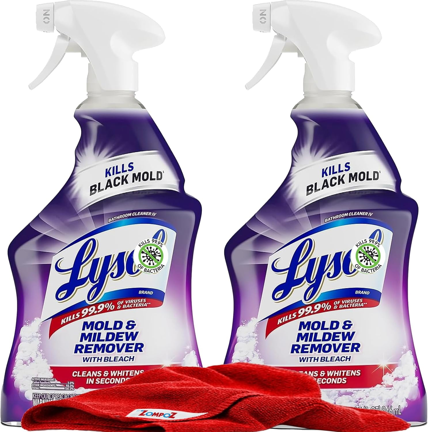 Mold and Mildew Remover with Bleach, 2 Pack Bathroom Cleaner Spray ...