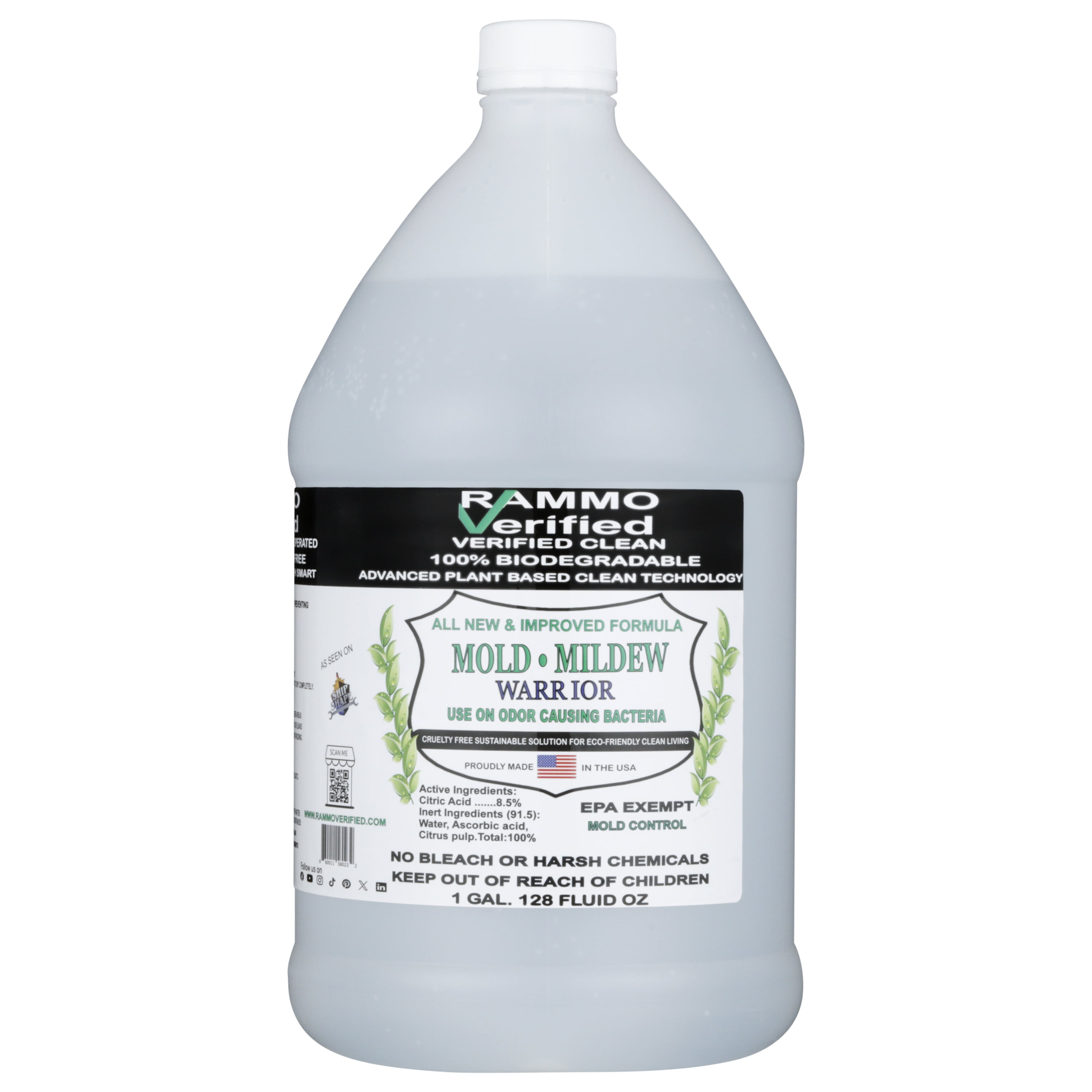Rammo Verified Mold and Mildew Warrior Gallon Jug, 128 Oz - Walmart.com