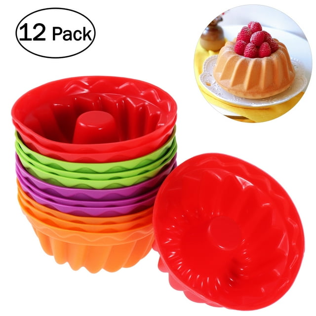 Mold Pan Cake Fluted Tube Silicone Baking Mini Bakeware Chiffon Ring ...