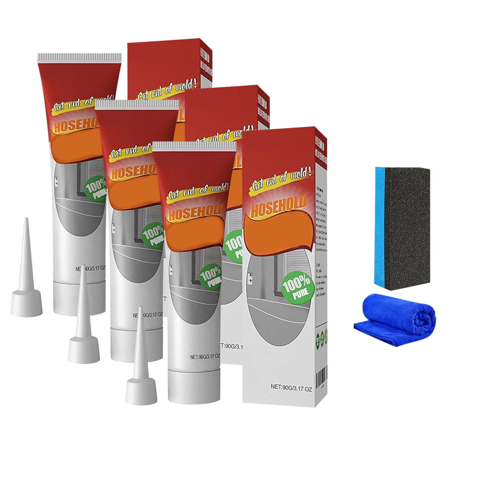 Mold Remover Gel, Active Mold Stain Remover Gel with Sponge Rag, Gentle ...