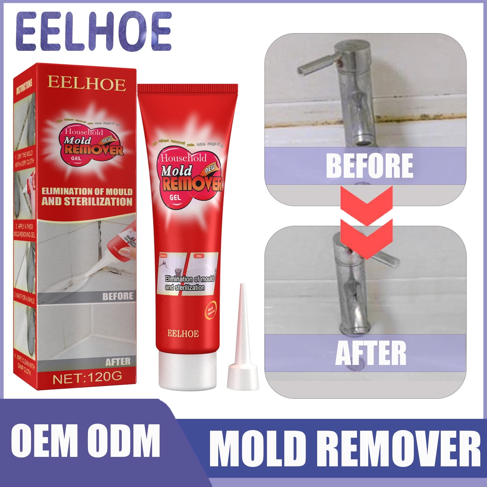Mold Remover Gel for Bathroom | Multipurpose Tile Grout Cleaner ...