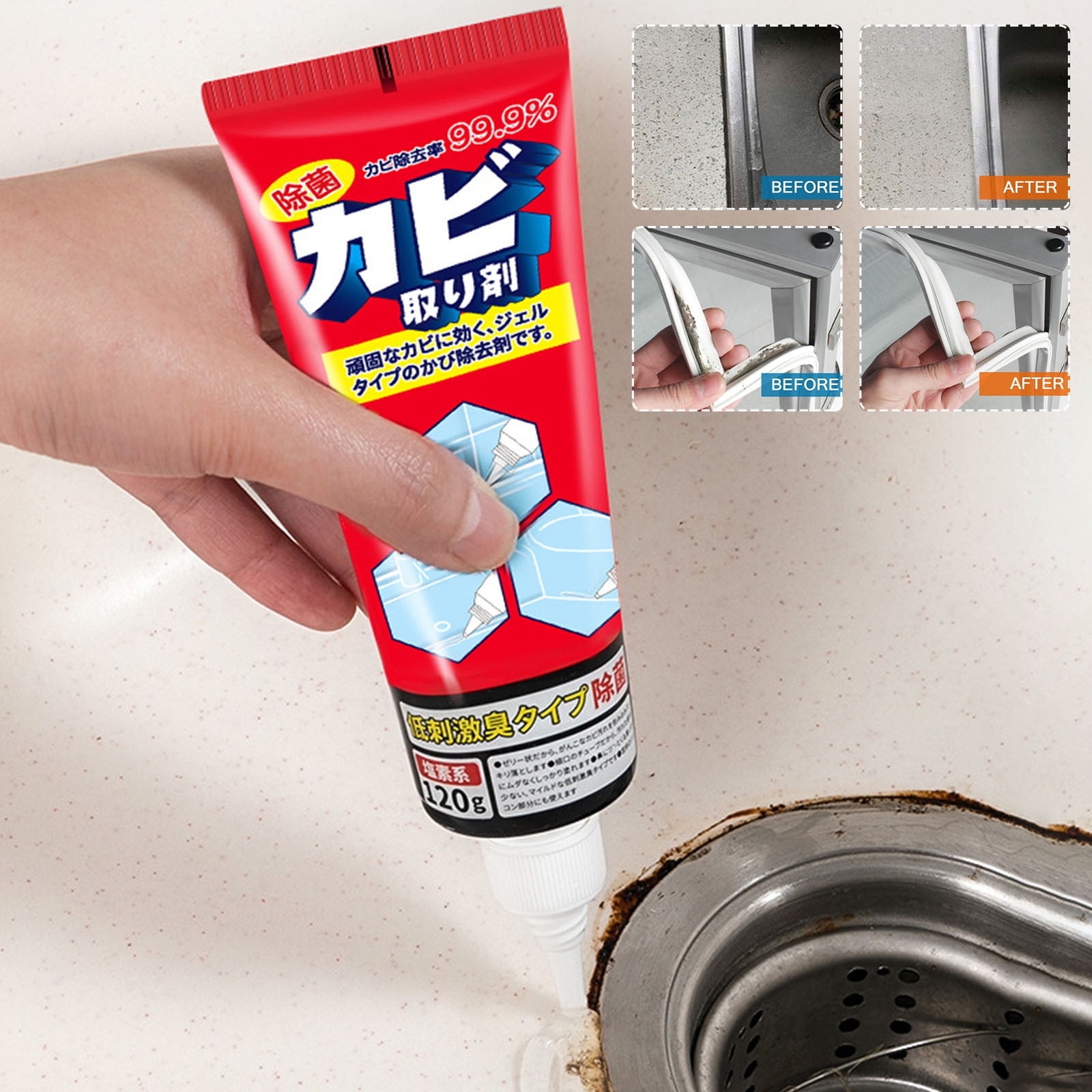 Mold Remover Gel for Vertical Surfaces, 120G Refrigerator Gasket ...