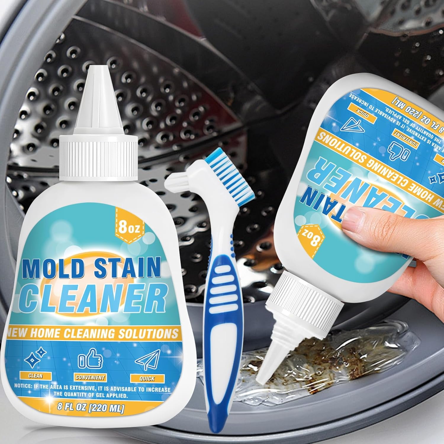 Mold Stain Cleaner Gel, 8 Fl oz Effective Washing Machine Cleaner for ...
