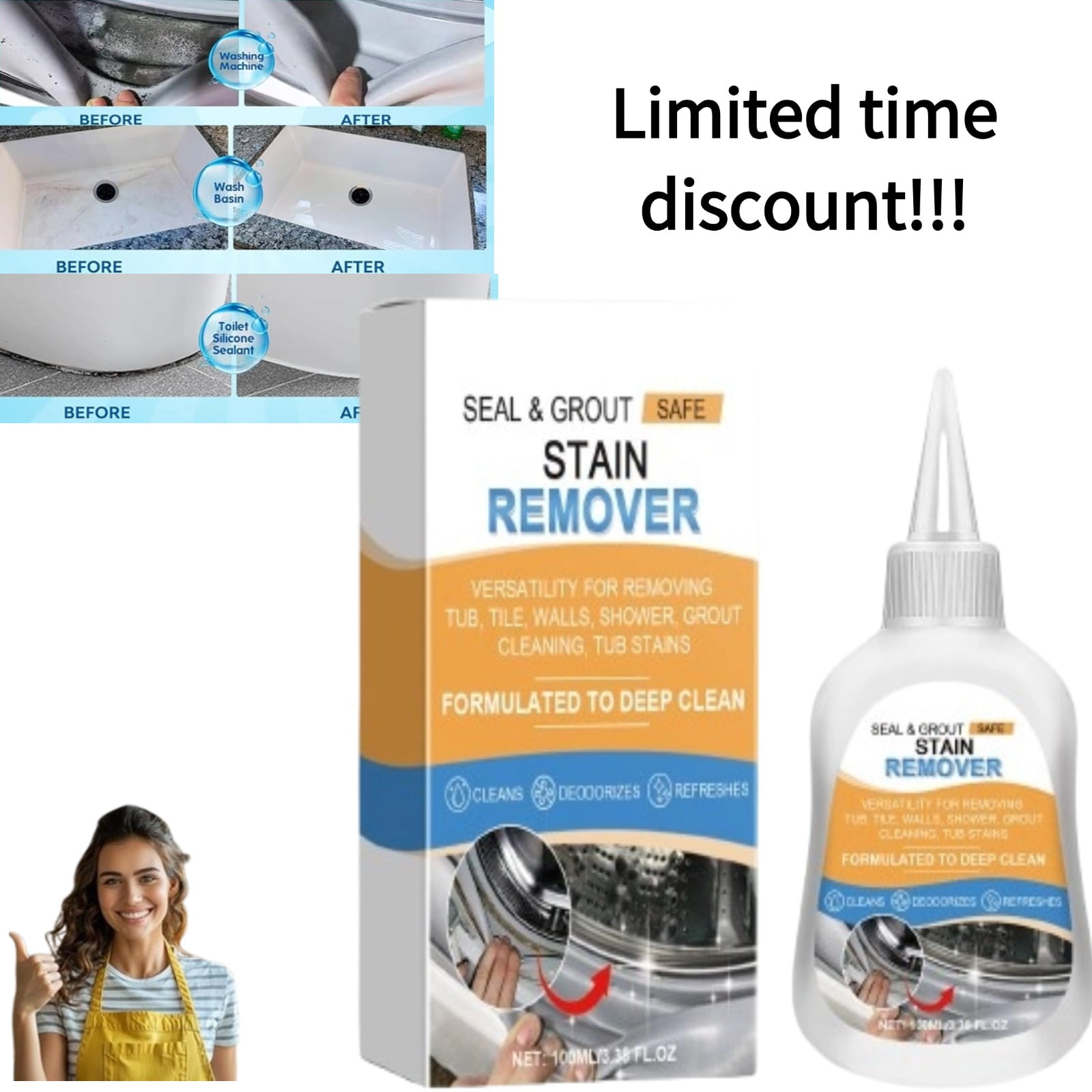 Mold Stain Remover Gel Cleaner Heavy Duty Stain Cleaner for Front ...