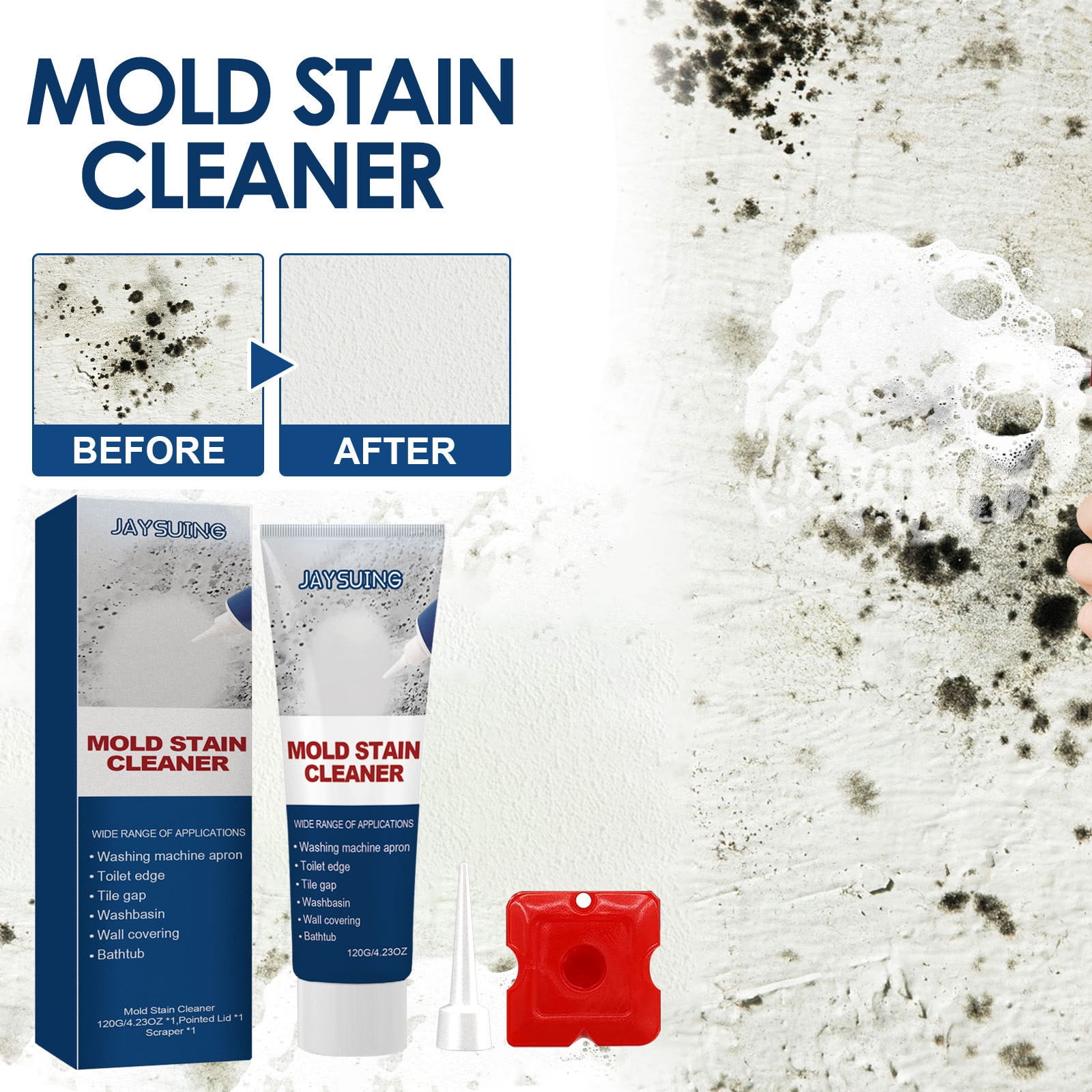 Mold Stain Remover Gel | Household Cleaner for Washing Machines, Tile ...