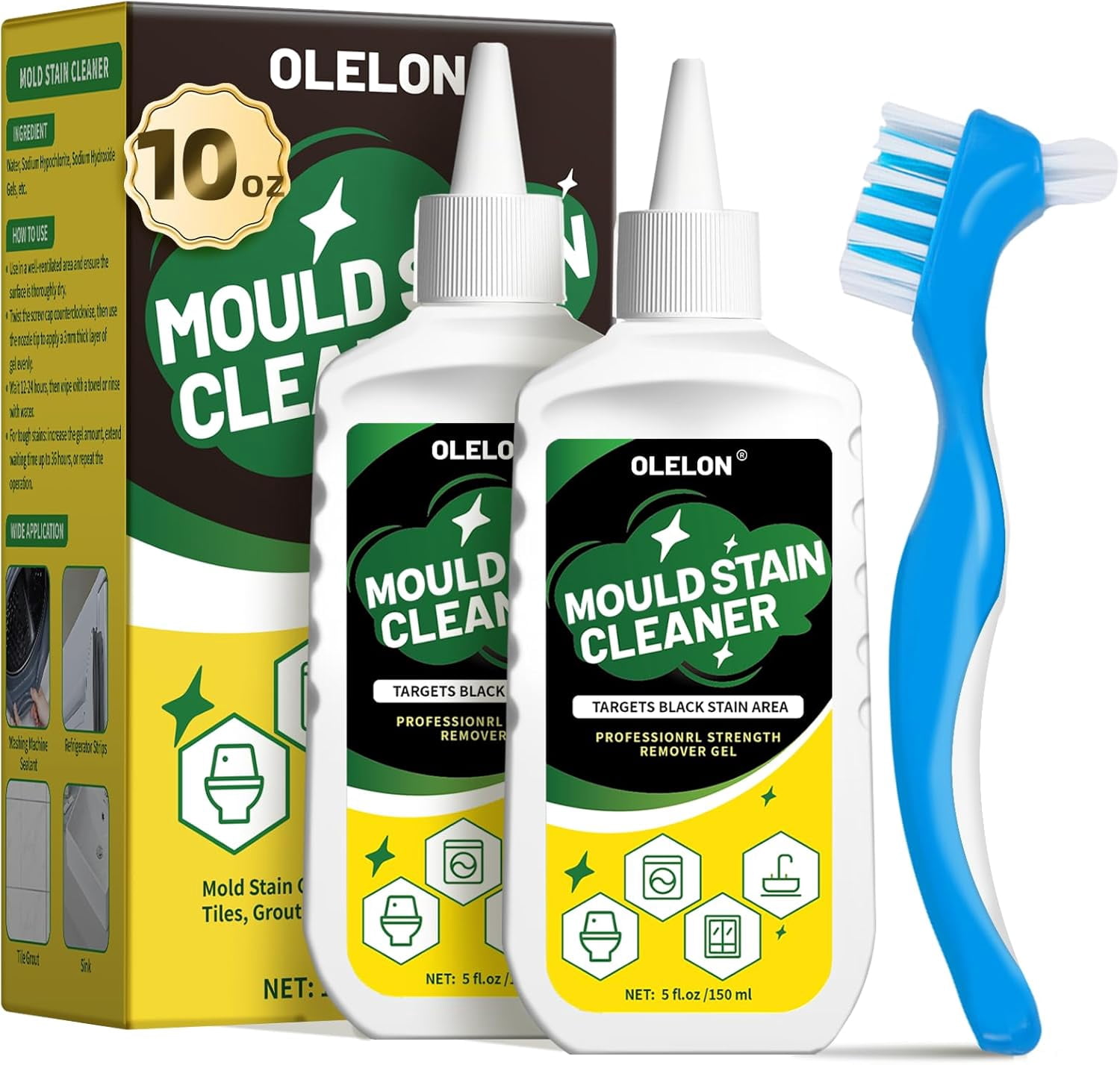 Mold Stain Remover Gel for Washing Machine Cleaner Front Loader Rubber ...
