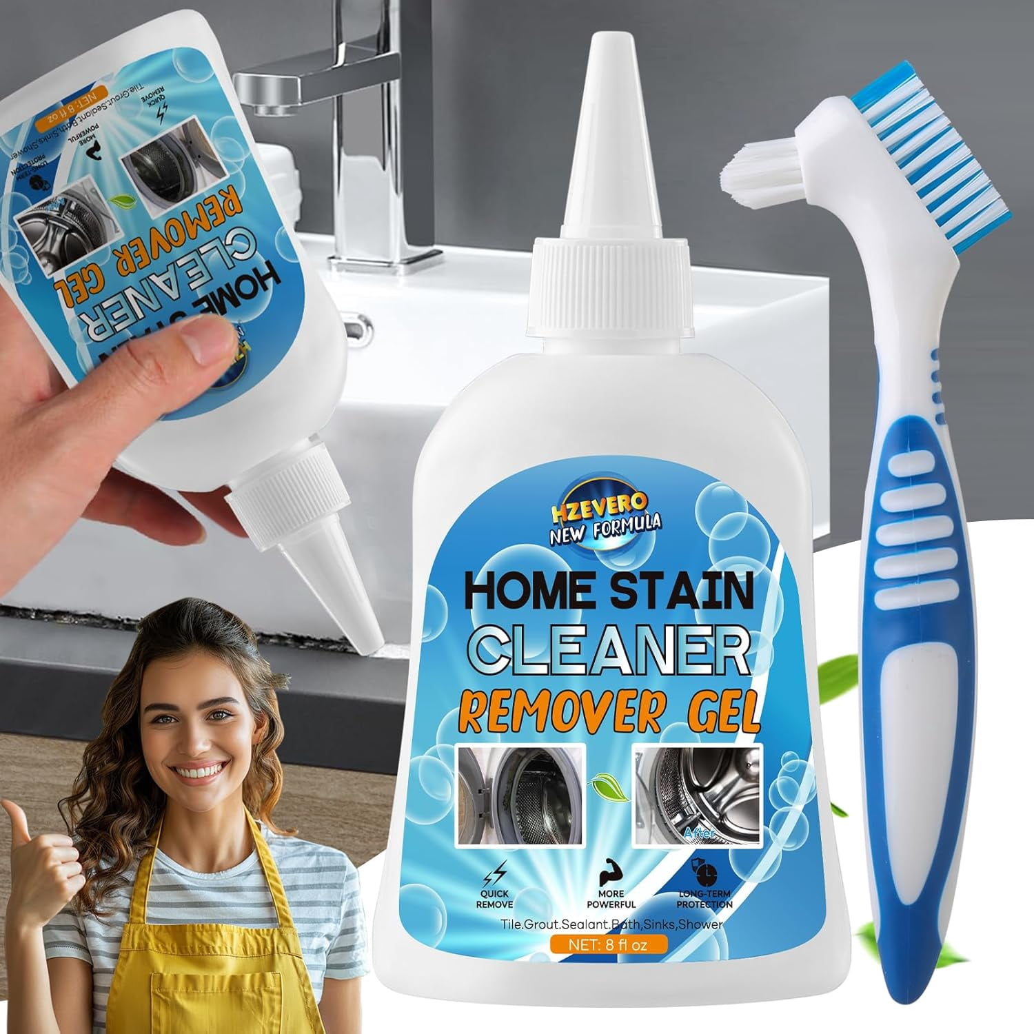 Mold Stain Remover Gel, Washing Machine Gasket Cleaner for Front Loader ...