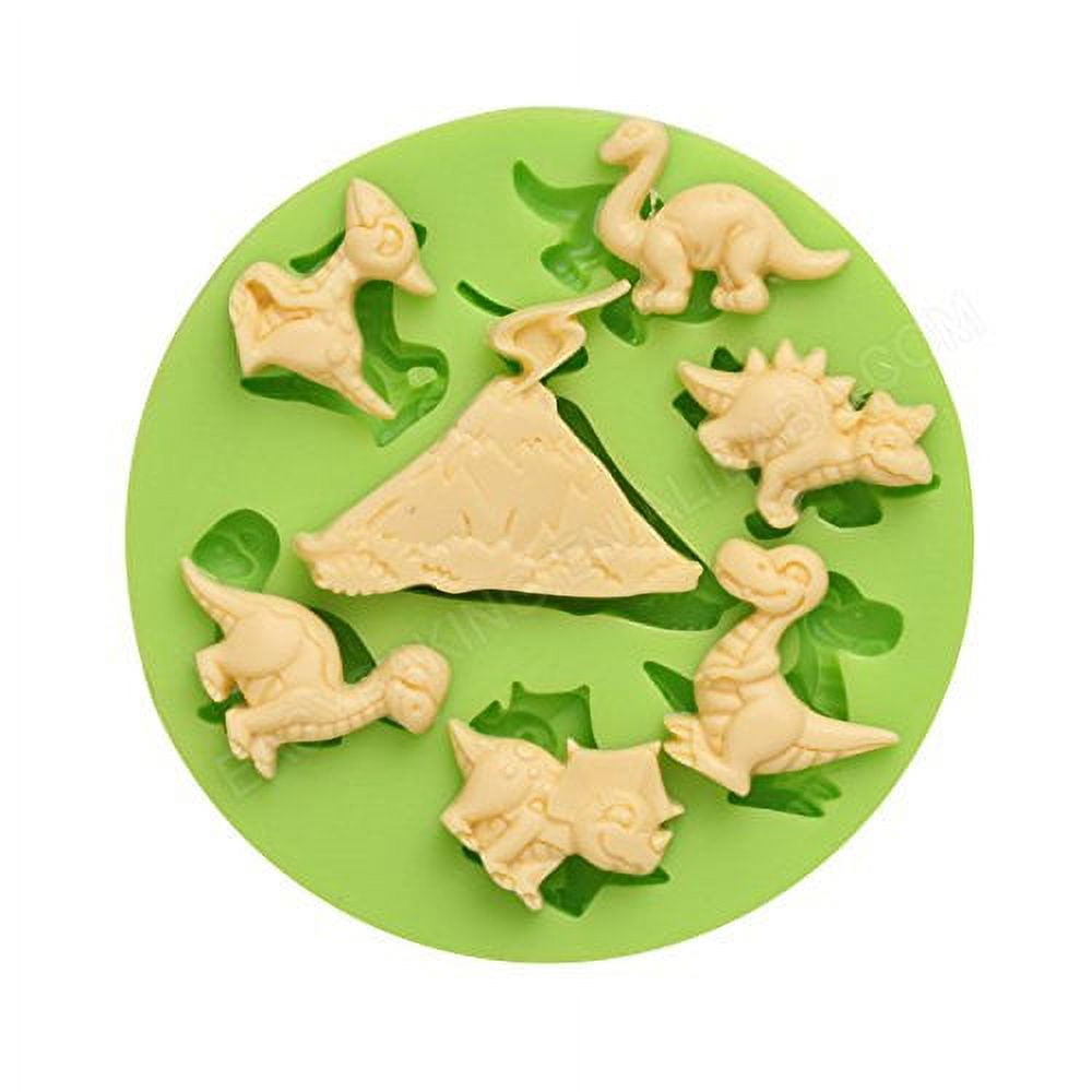 MoldFun Small Size Dinosaur Silicone Mold for Fondant, Cake/Cupcake ...