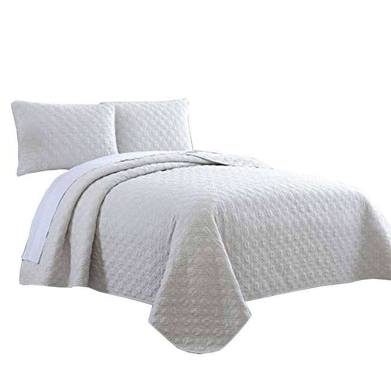 Molde Diamond Quilted Coverlet Set, White - King Size - 3 Piece ...