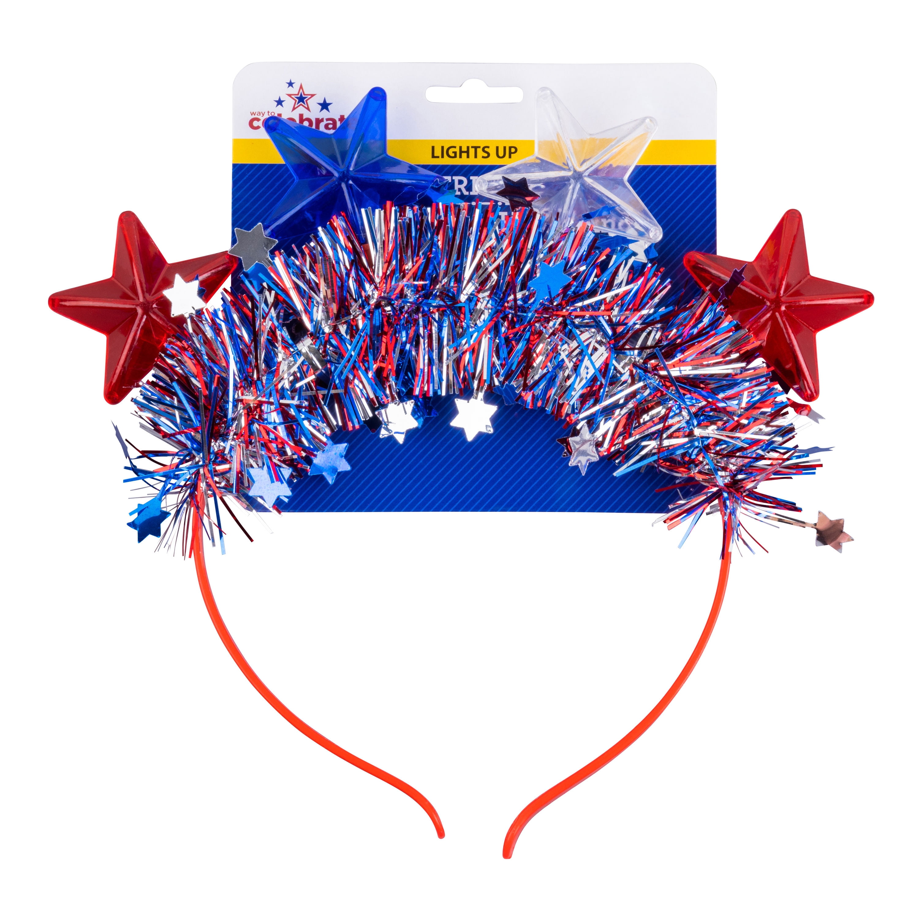 Molded Light-up Star Headband, Red White and Blue -Way to Celebrate ...