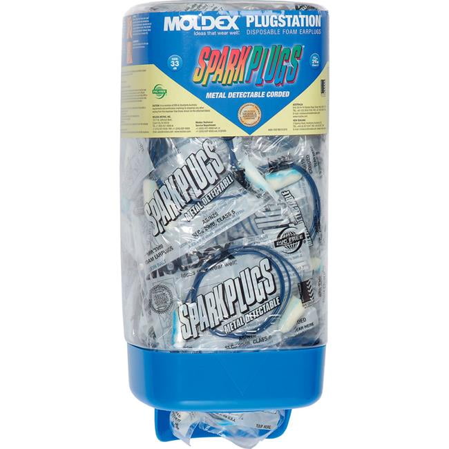 Moldex PlugStation® with SparkPlugs® Metal Detectable and Corded, 150 ...