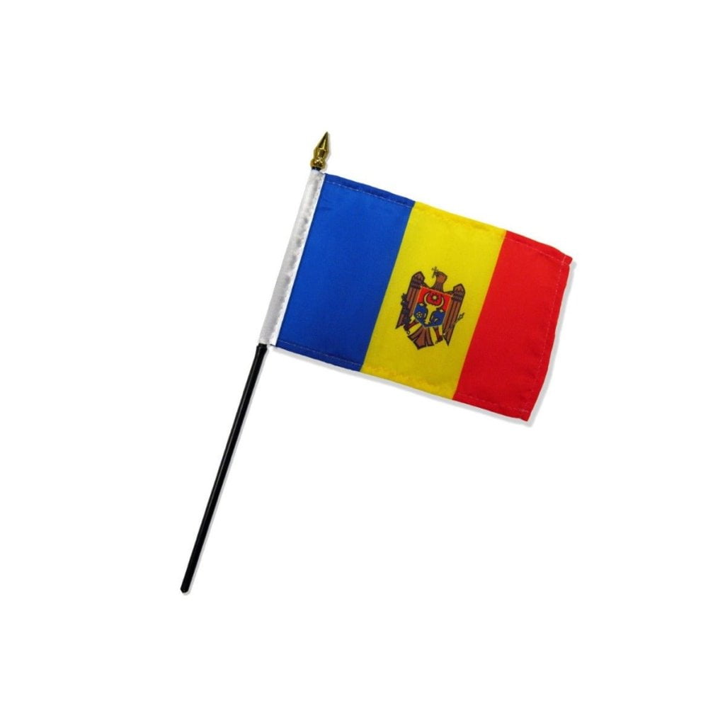 Moldova 4x6in Stick Flag - Walmart.com