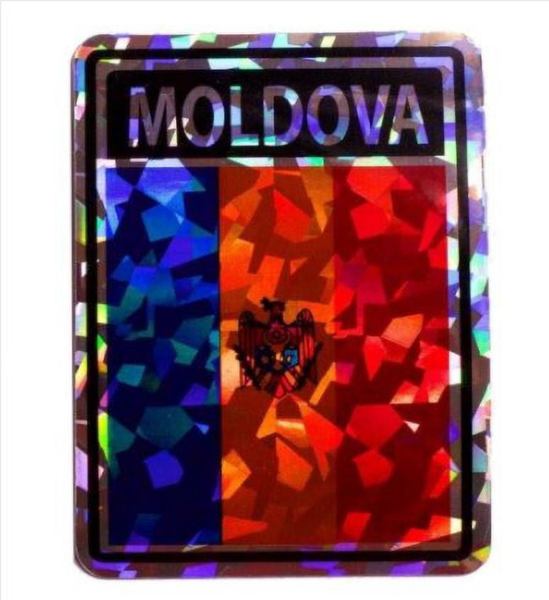 Moldova Country Flag Reflective Decal Bumper Sticker - Walmart.com