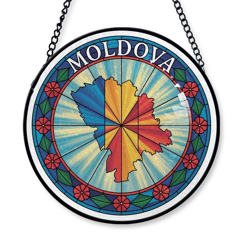 Moldova Travel Decor Suncatcher Stained Glass Window Hanging, Gift for ...