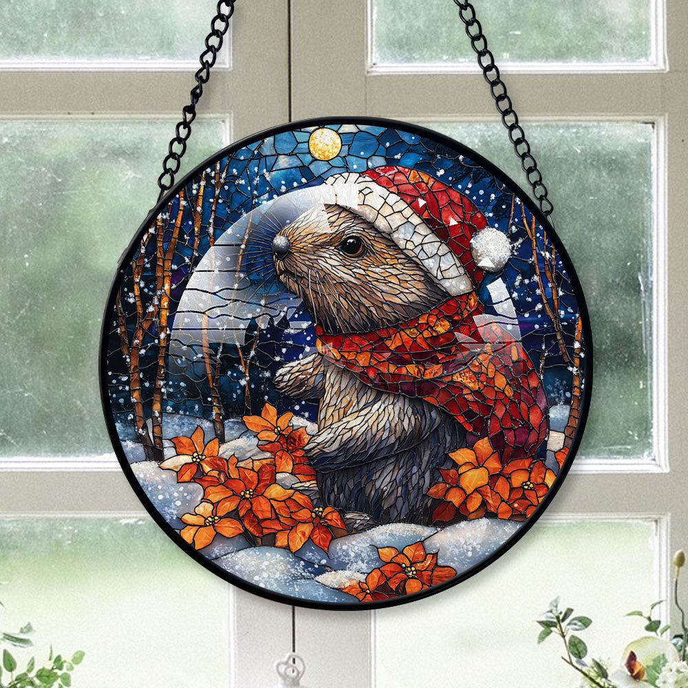 Mole Ornament Christmas 2025, Mole Stained Glass Window Hanging ...