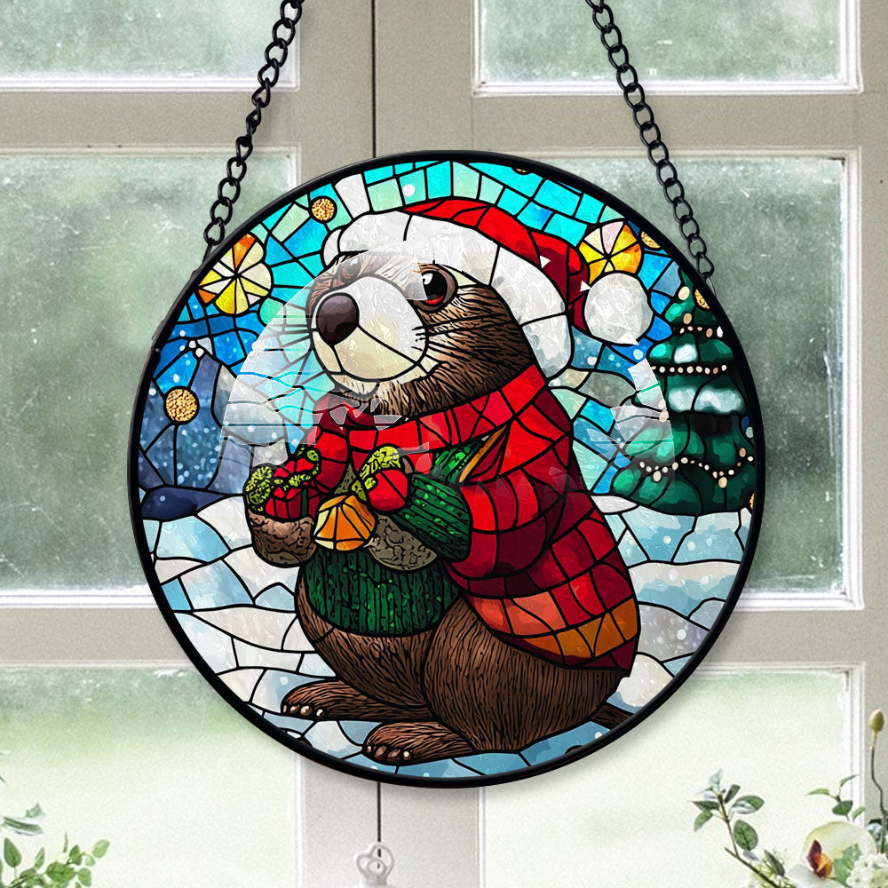 Mole Ornament Christmas 2025, Mole Stained Glass Window Hanging ...