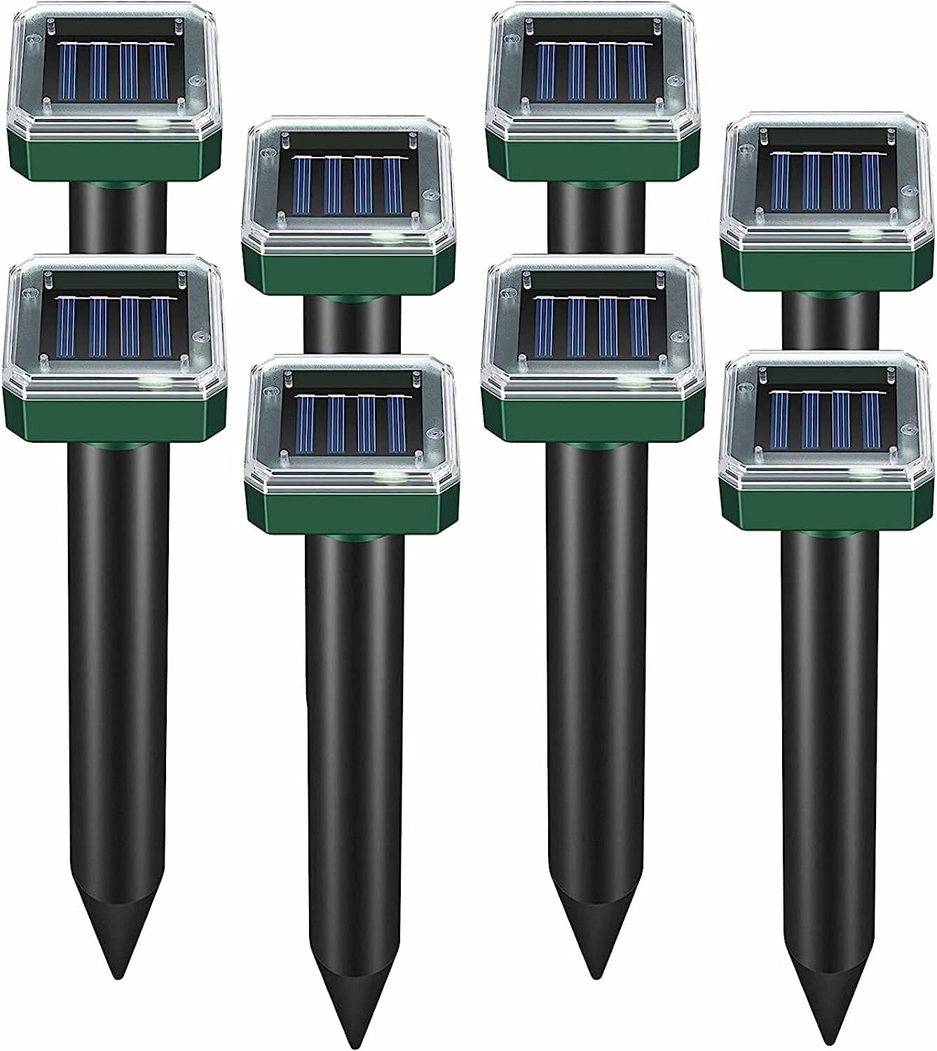 Mole Repellent 8 Pack, Solar Powered Ultrasonic Sonic Repellent, Vole ...