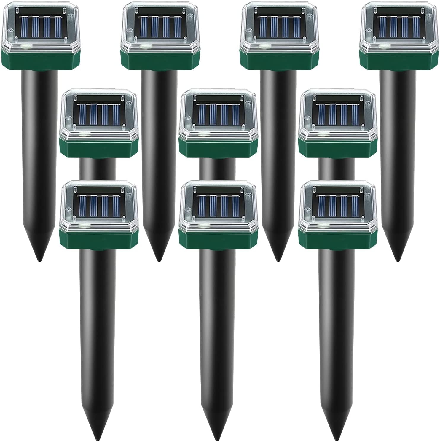 Mole Repellent Solar Powered, 10 Pack Solar Mole Repellent Ultrasonic ...