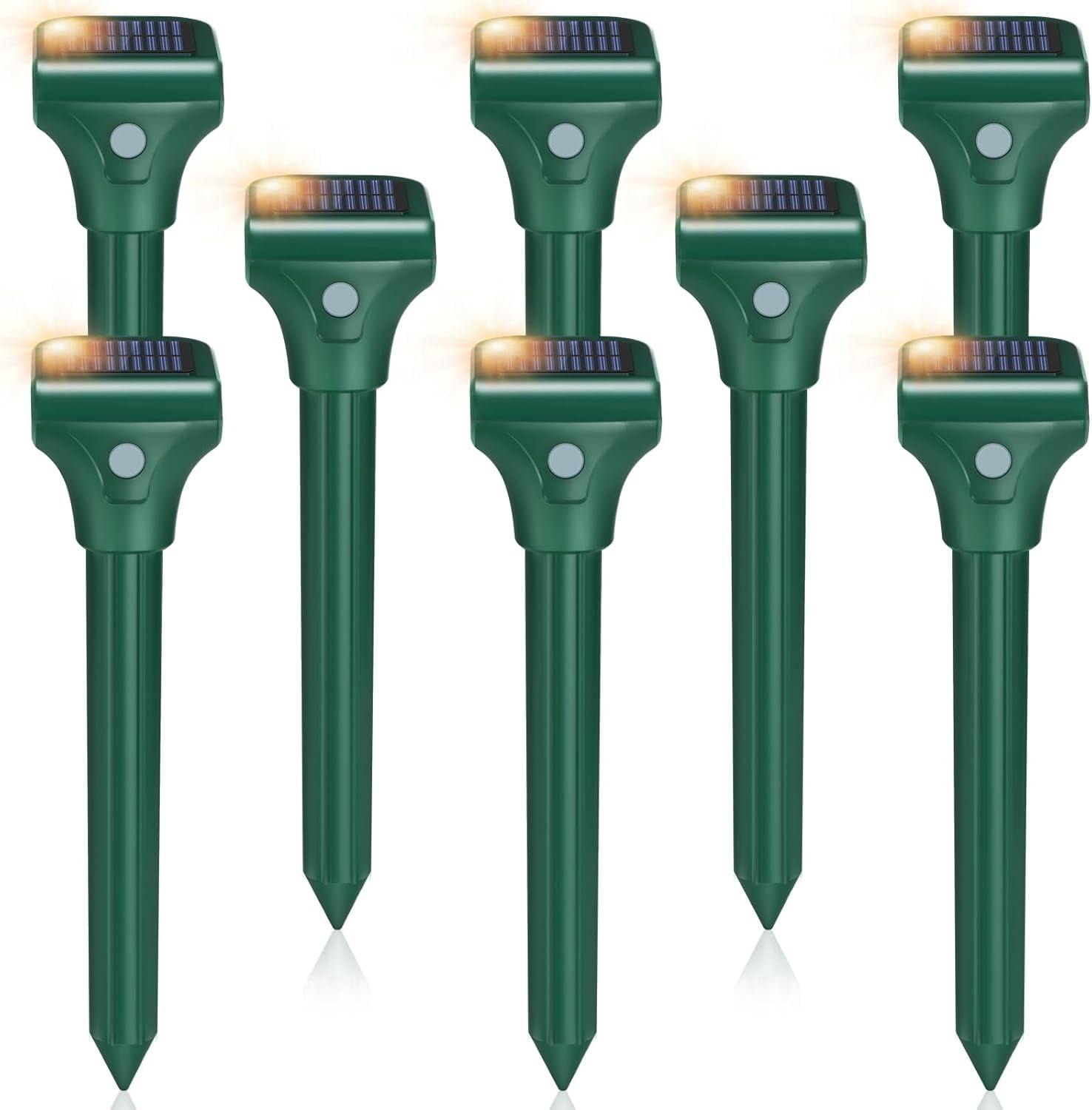 Mole Repellent Solar Powered 4 Pack,IPX7 Waterproof Ultrasonic Gopher ...