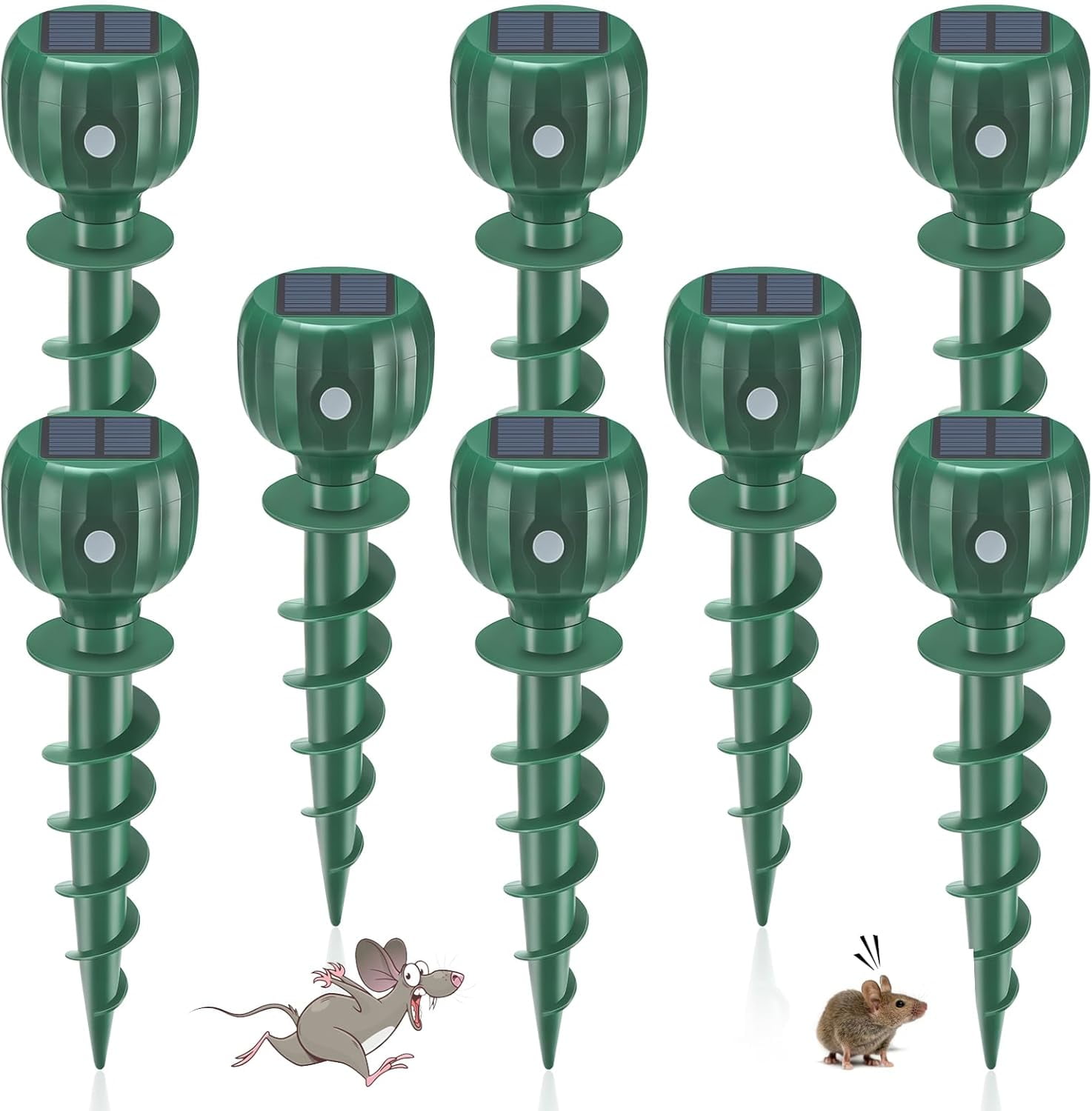Mole Repellent Solar Powered 8Pack,Snake Vole Repellent Outdoor, Gopher ...