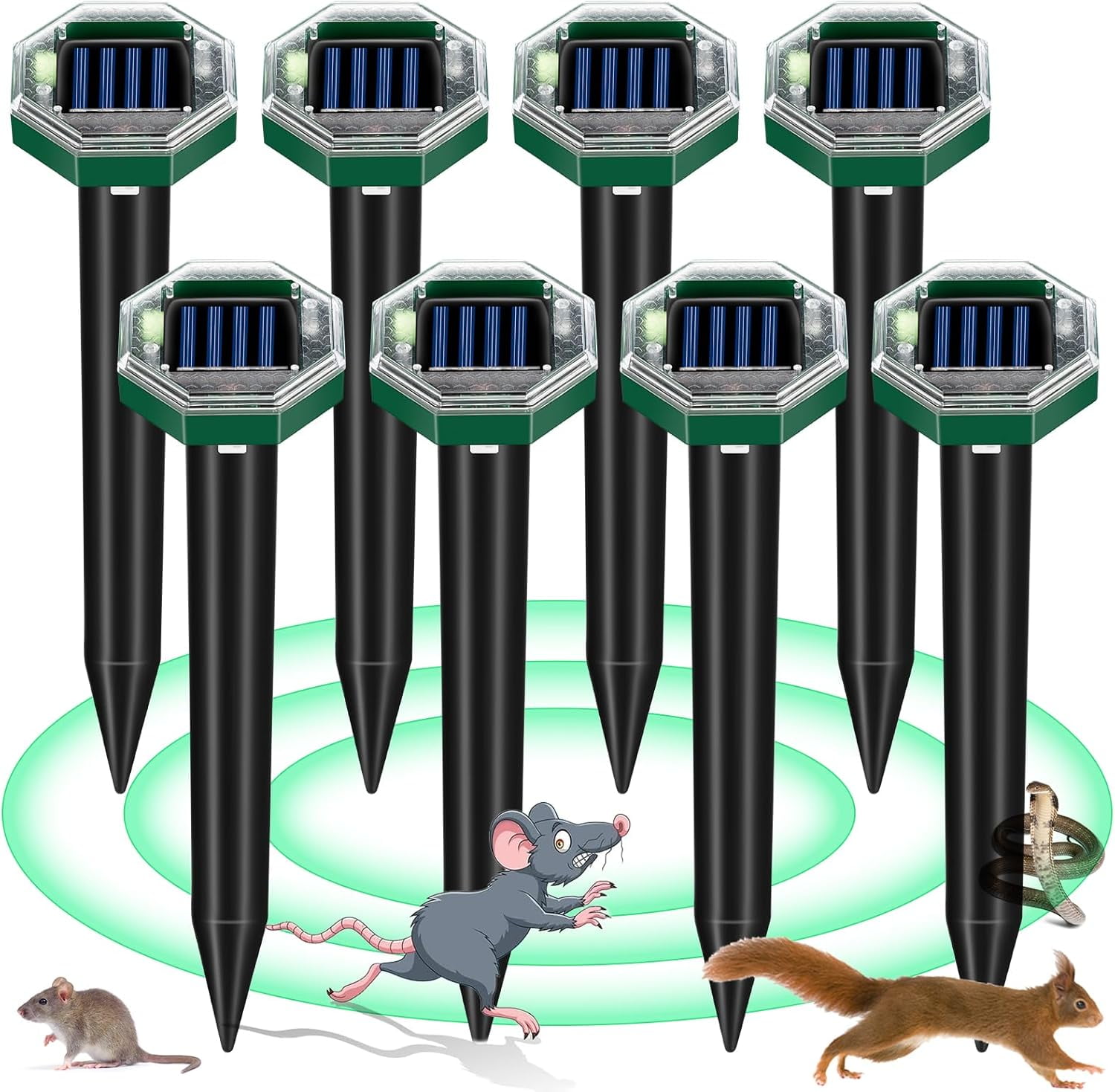 Mole Repellent Solar Powered Waterproof Ultrasonic Gopher Repellent ...