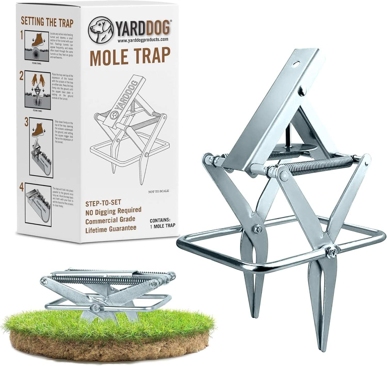 Mole Scissor Trap, Step-to-Set Ground Trap, Easy-to-Use Scissor Style ...