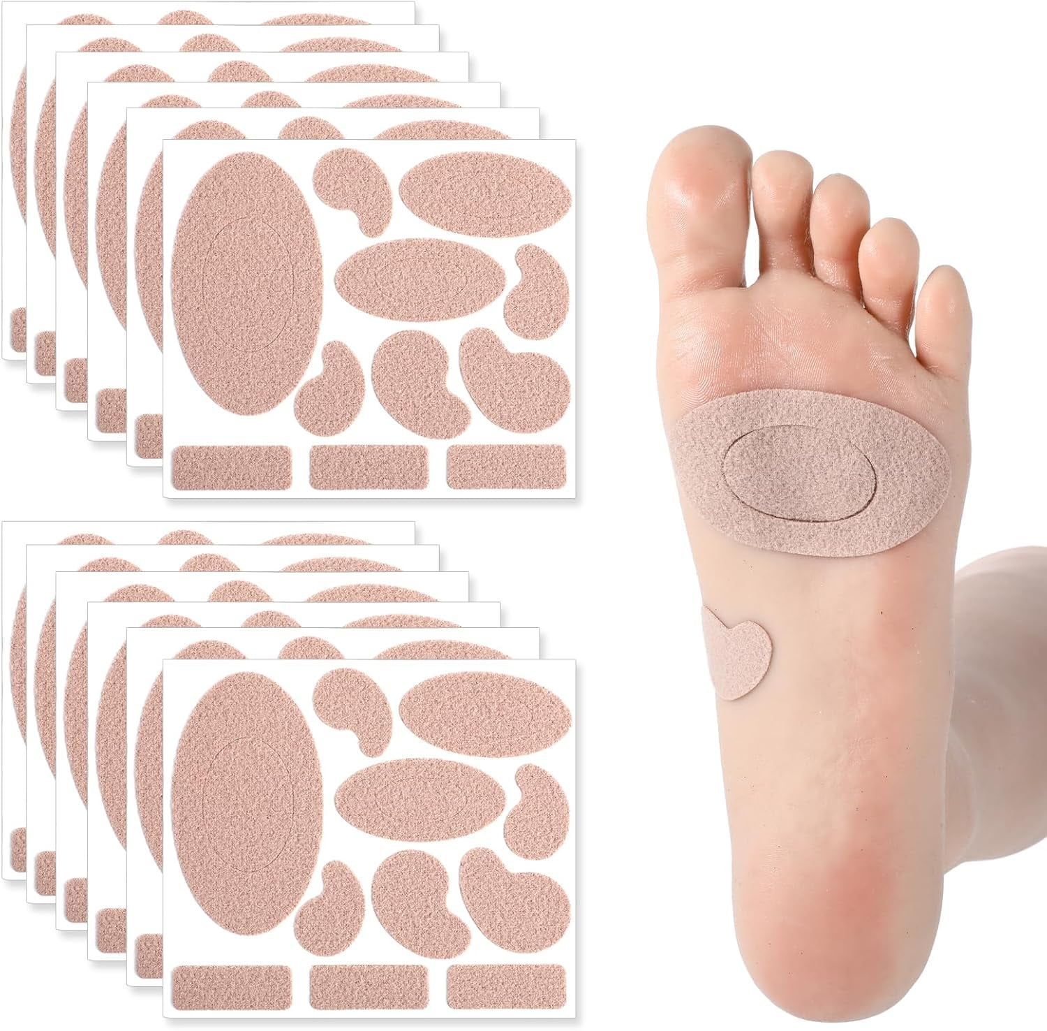 Mole Skin Pads,14 Sheets (154 Pieces) Moleskin for Feet, Blister ...