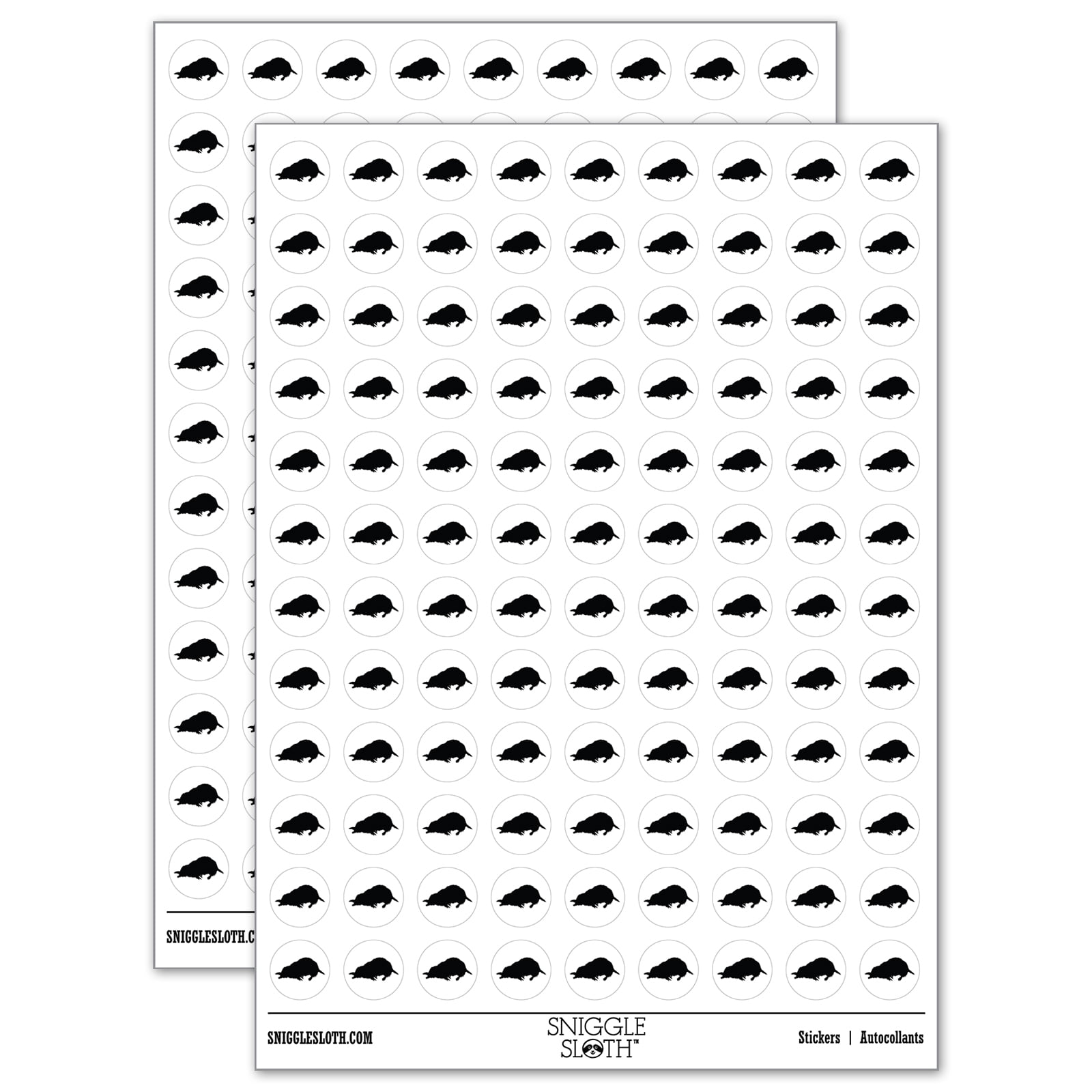 Mole Solid 200+ Round Stickers - White - Gloss Finish - 0.50" Size ...