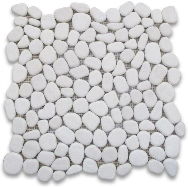 Moleanos Beige Golden Beach Limestone Pebble Stone River Rocks Mosaic ...