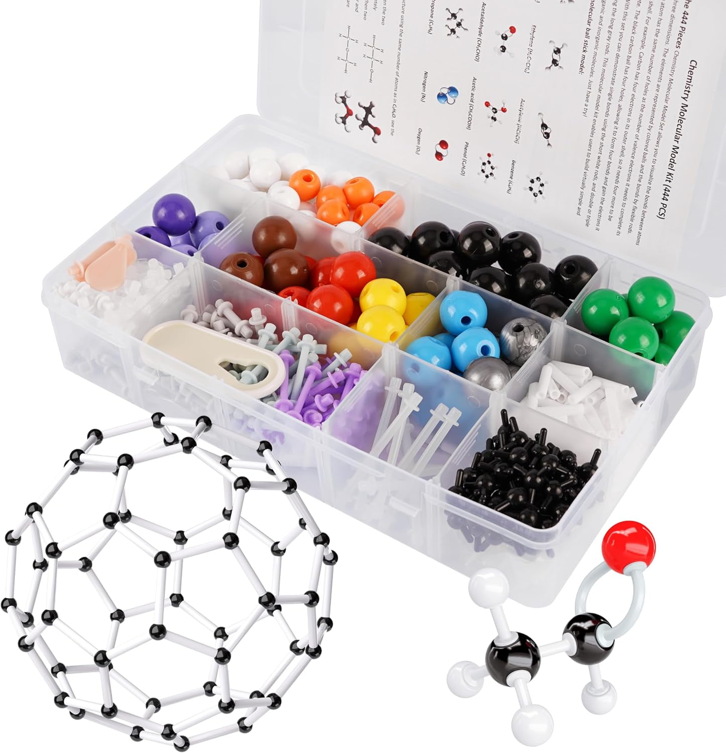 Molecular Model Kit, 444 Pcs Organic Molecular Chemistry Set, Atom ...