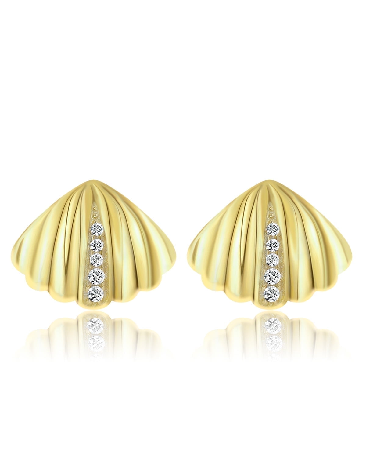 Molenia 14K Gold Plated Seashell Earrings 925 Sterling Silver Shell Stud Earrings Beach Jewelry ...