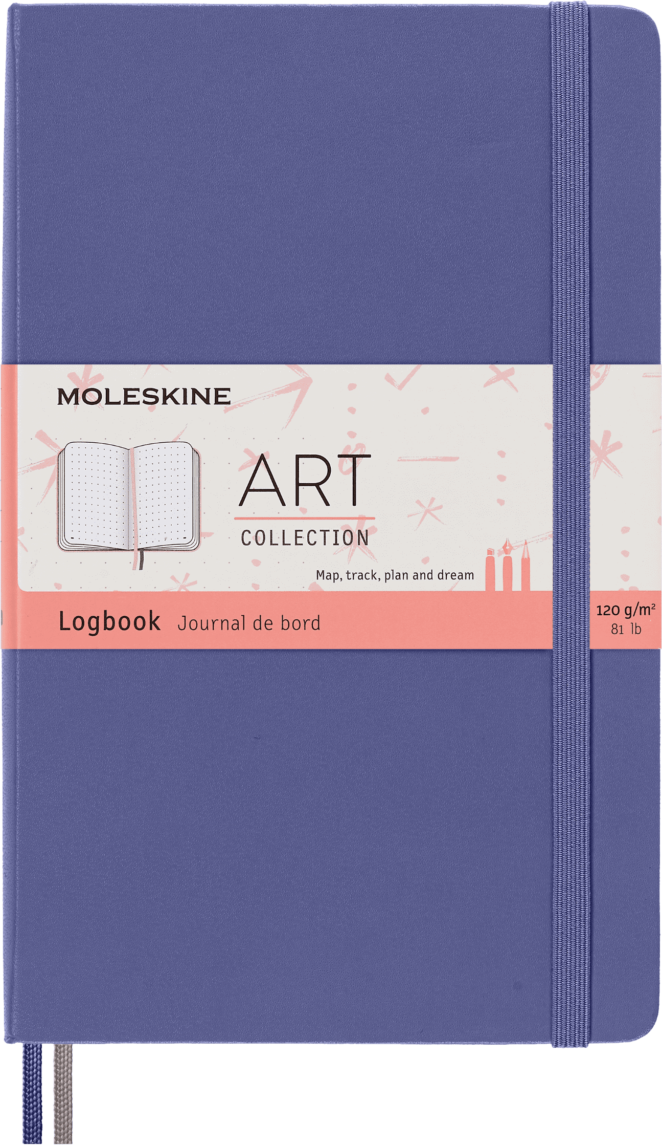 Moleskine Art Logbook, Hard Cover, Large (5" x 8.25"), Plain, Lavender ...