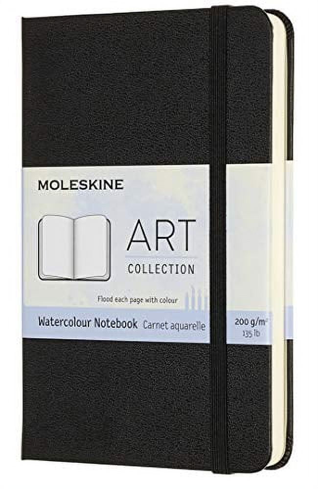 Moleskine Art Watercolor Notebook, Hard Cover, Pocket (3.5" x 5.5") Plain/Blank, Black, 60 Pages ...