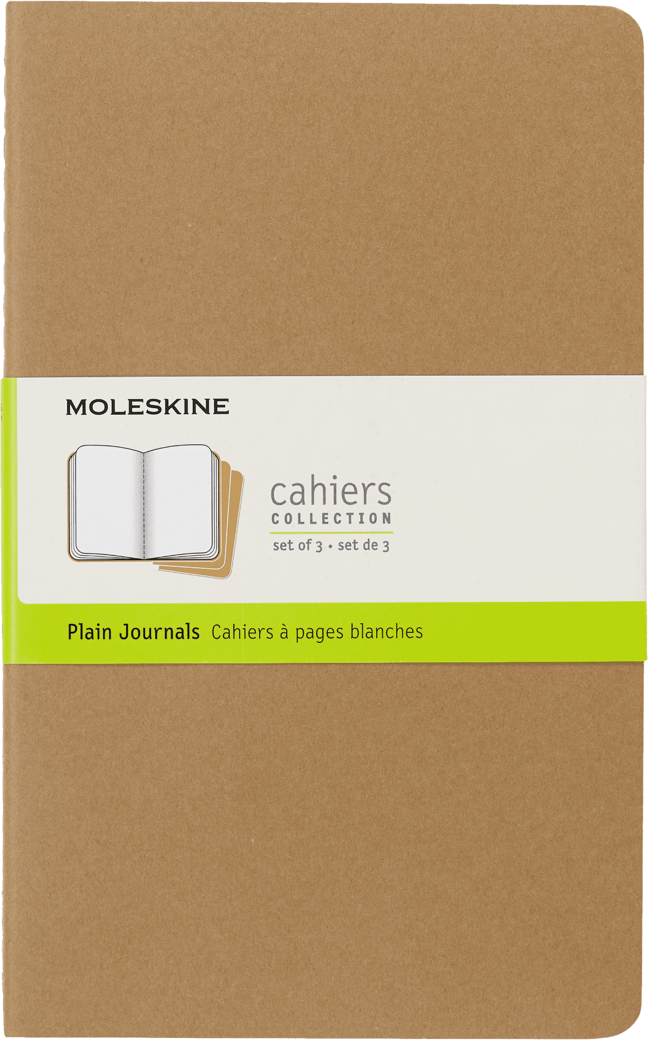 Moleskine Cahier Journals (Set of 3), Large (5" x 8.25"), Plain, Kraft ...