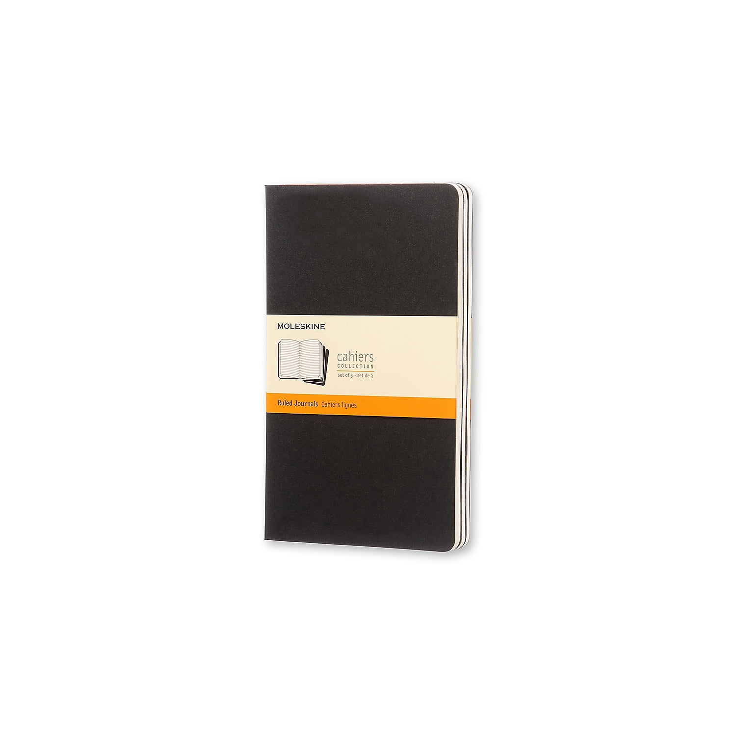 Moleskine Cahier Journals (Set of 3), Large (5" x 8.25"), Ruled, Black ...