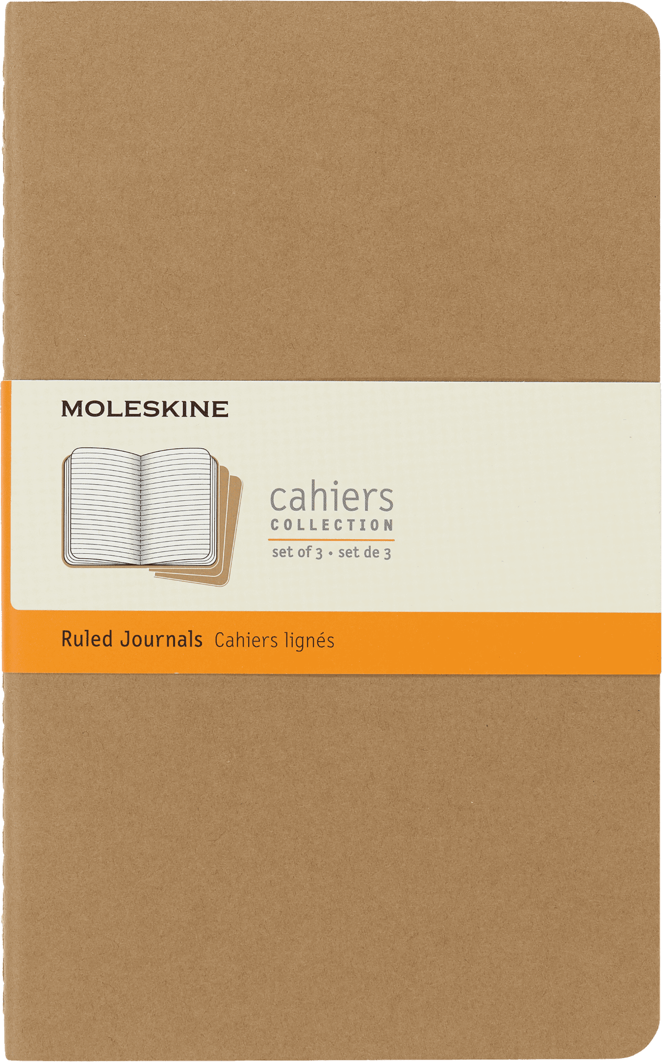 Moleskine Cahier Journals (Set of 3), Large (5" x 8.25"), Ruled, Kraft ...