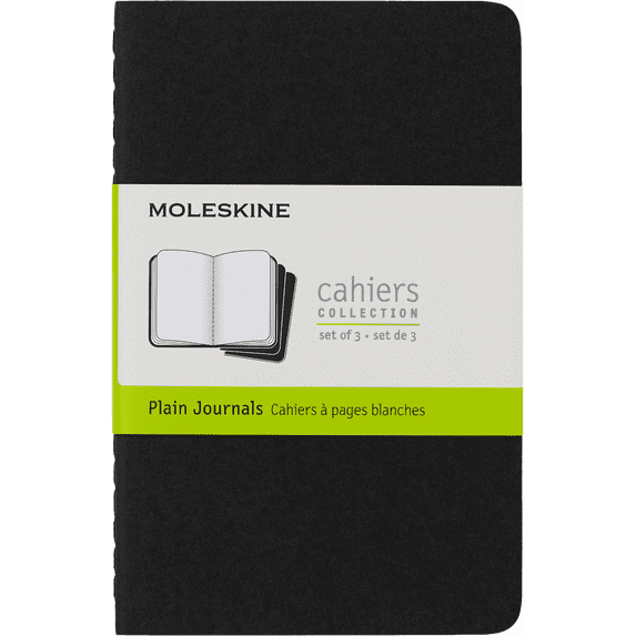 Moleskine Cahier Journals (Set of 3), Pocket (3.5" x 5.5"), Plain ...