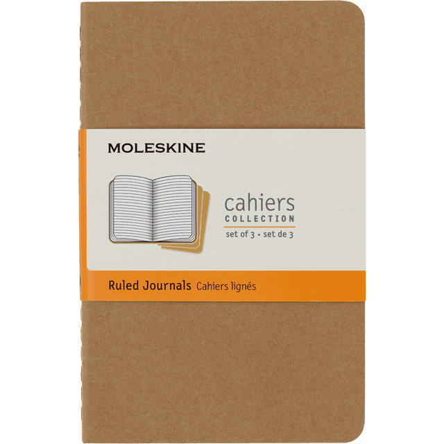 Moleskine Cahier Journals (Set of 3), Pocket (3.5" x 5.5"), Ruled ...