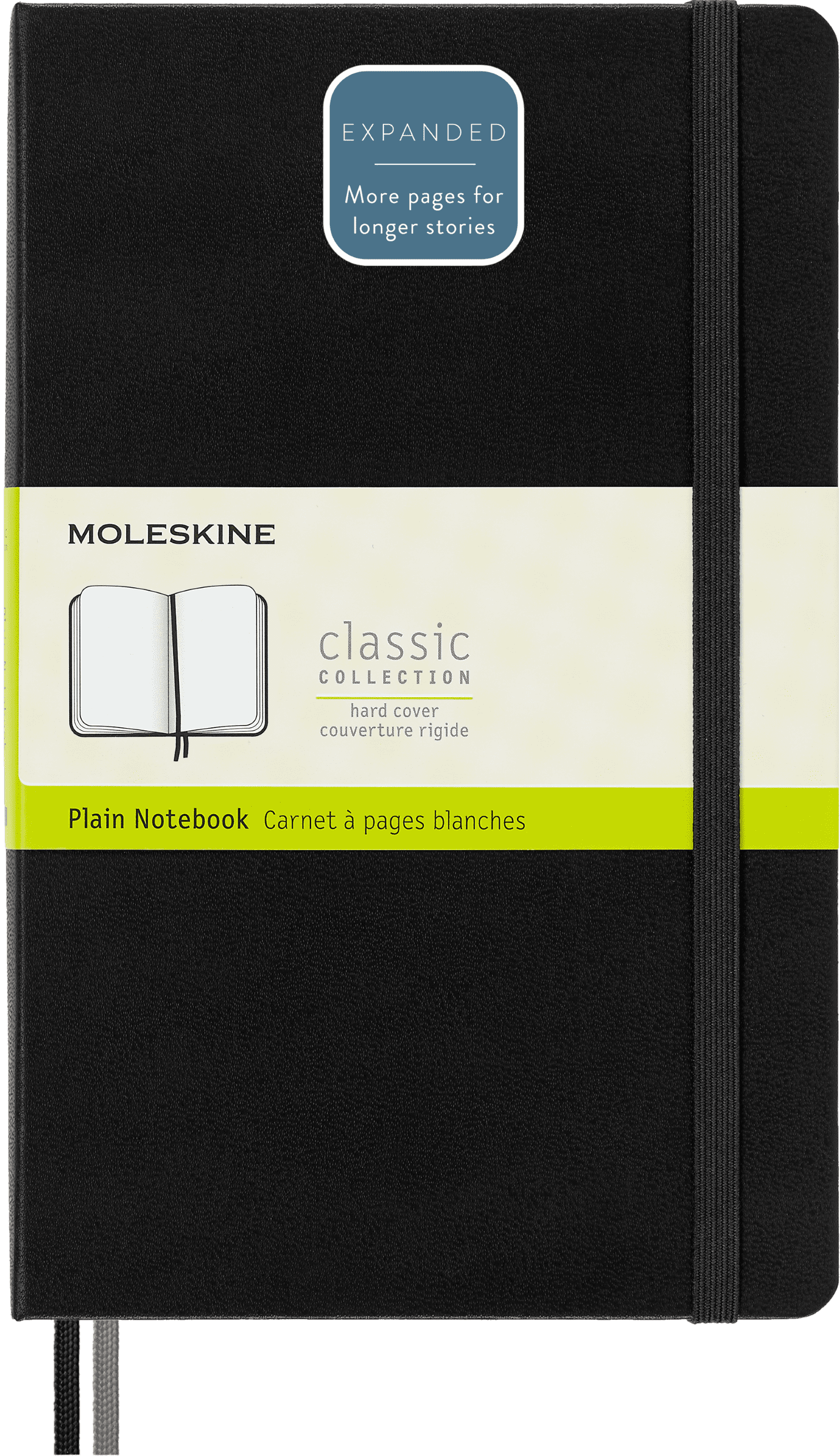 Moleskine Classic Journal, Hard Cover, Large (5" x 8.25"), Plain, Black ...