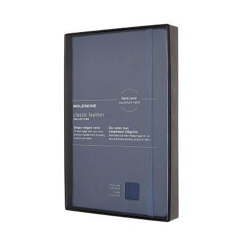 Moleskine Classic Leather Notebook - Forget-Me-Not Blue, Large, Ruled ...