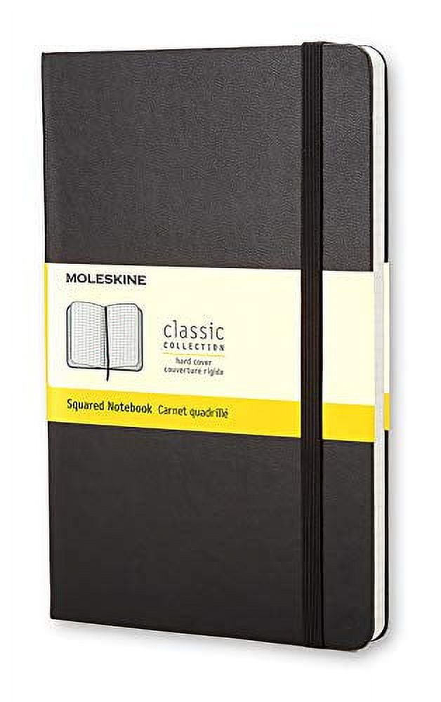 Moleskine Classic Notebook, Hard Cover, Large (5" x 8.25") Squared/Grid, Black, 240 Pages ...