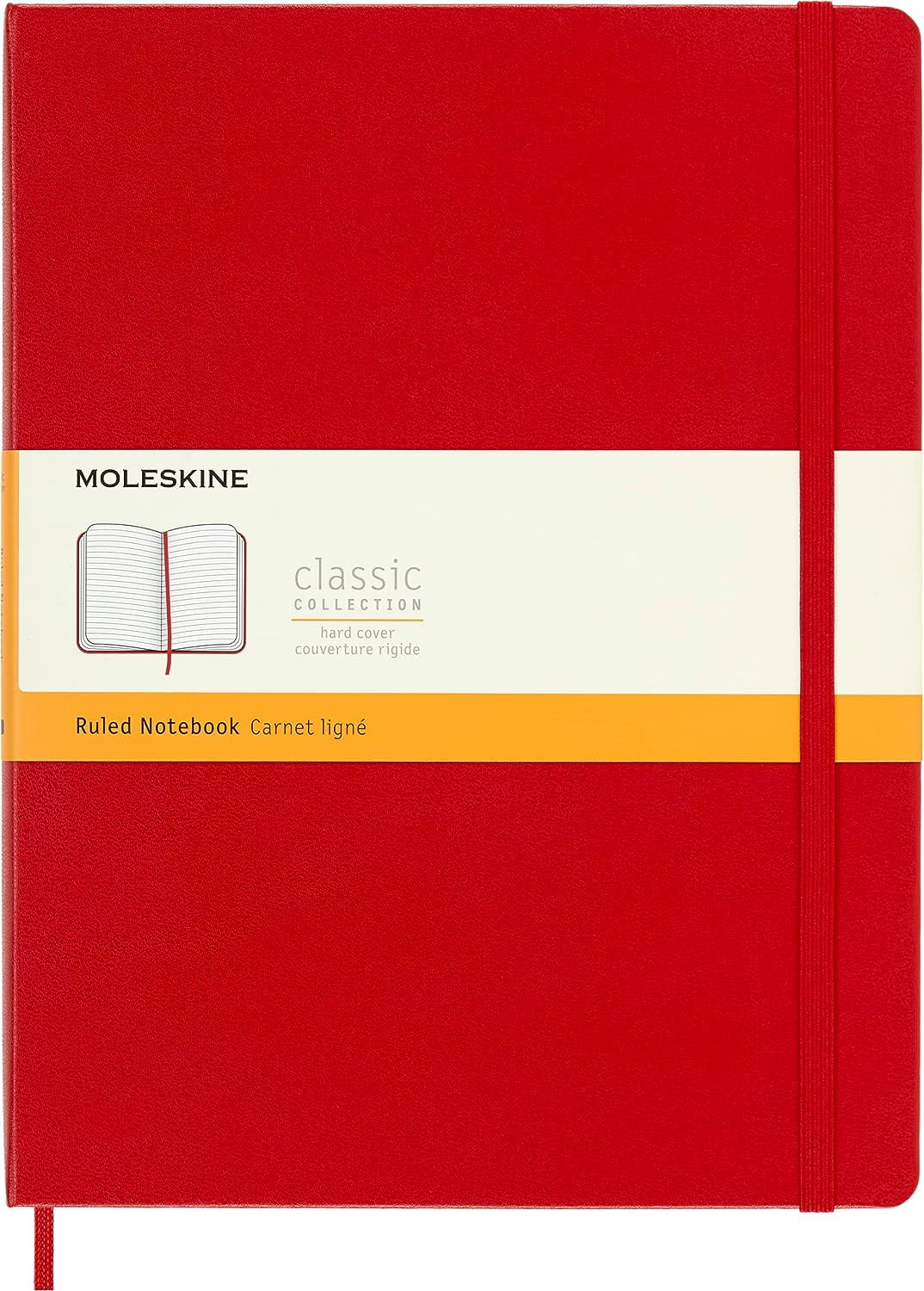 Moleskine Classic Notebook, Hard Cover, XL (7.5" x 9.5") Ruled/Lined ...